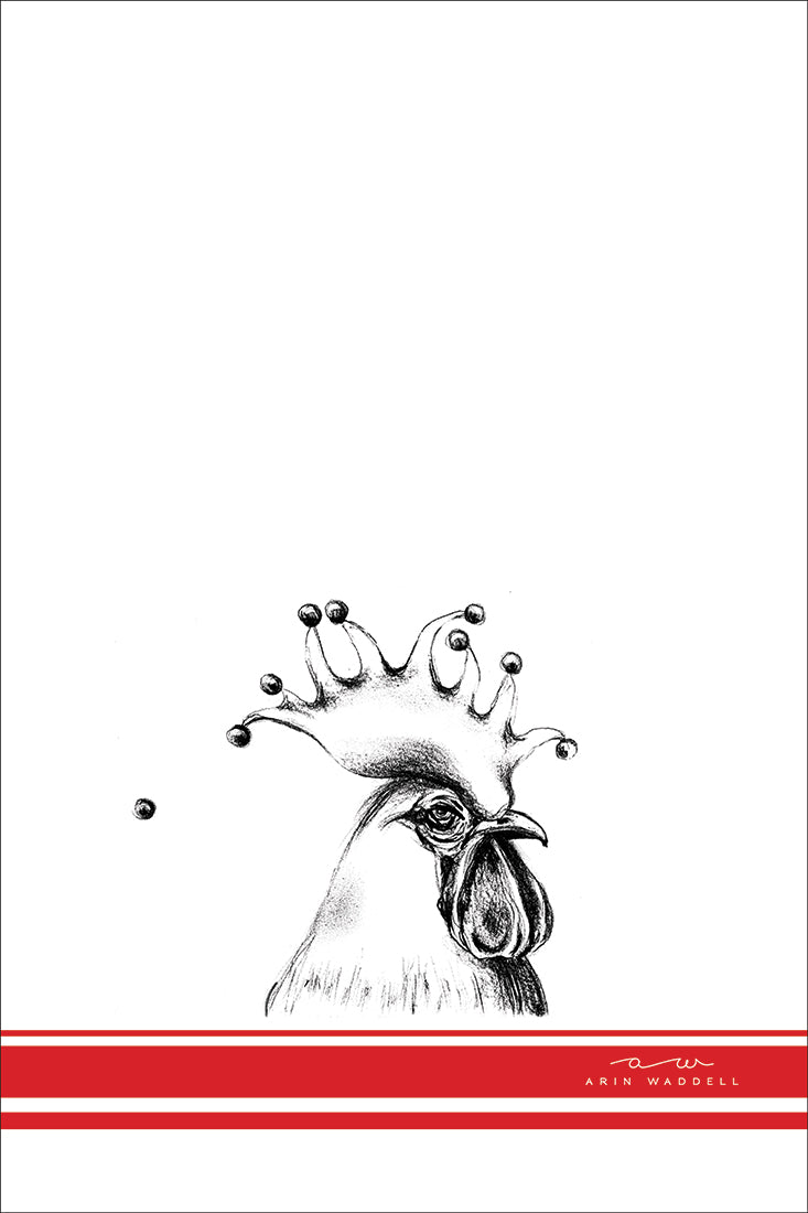 Red Barn Rooster Kitchen Towel – Arin Waddell